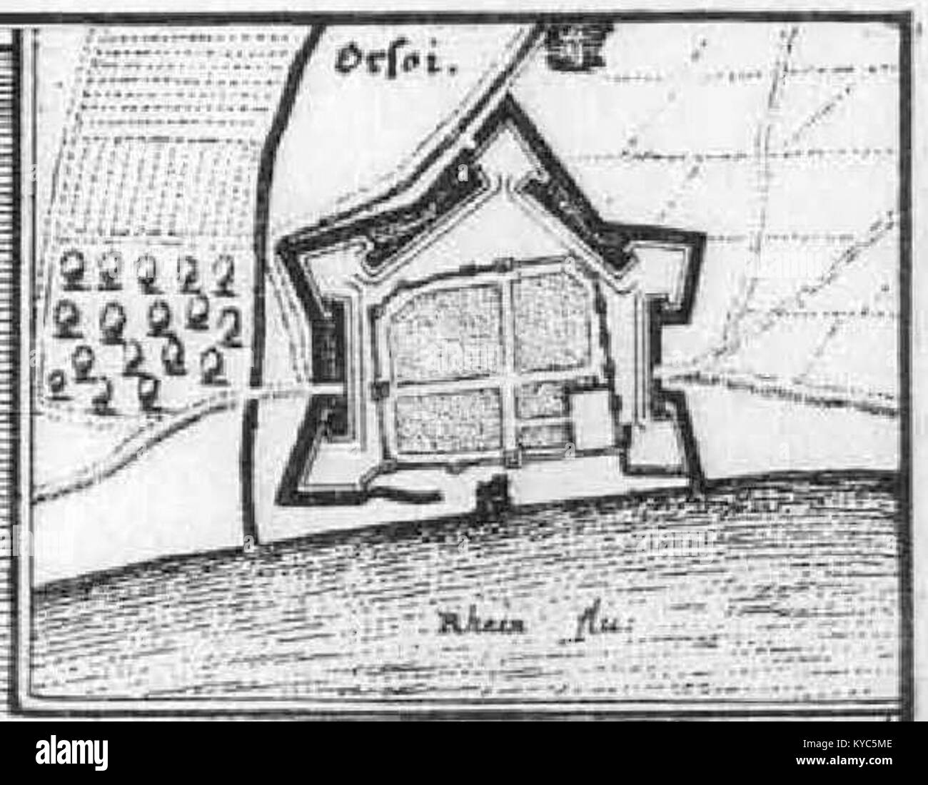 A historical illustration of Orsoi by Matthäus Merian, depicting the ...