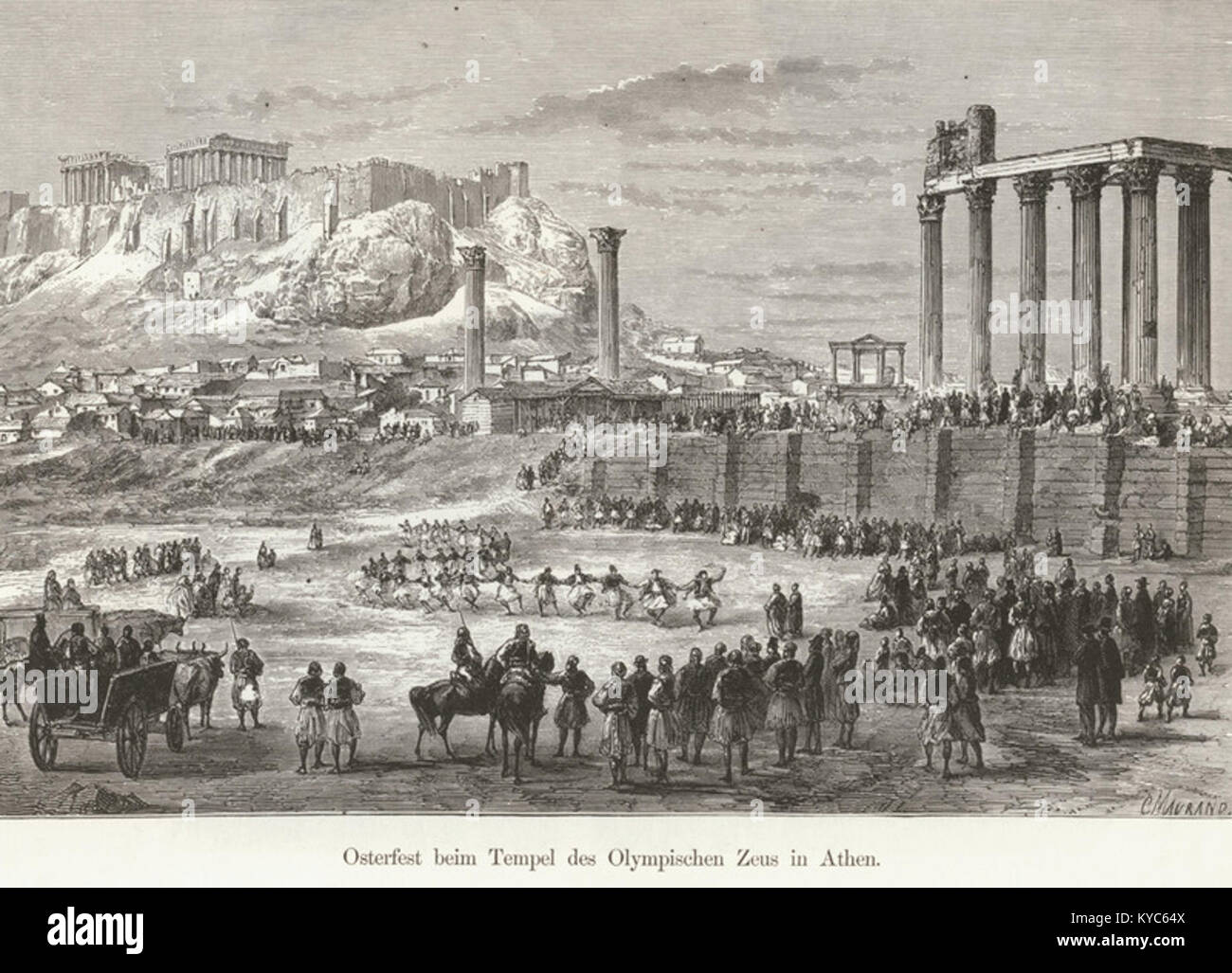 “Easter Festival at the Temple of Olympian Zeus in Athens” (1887) by ...