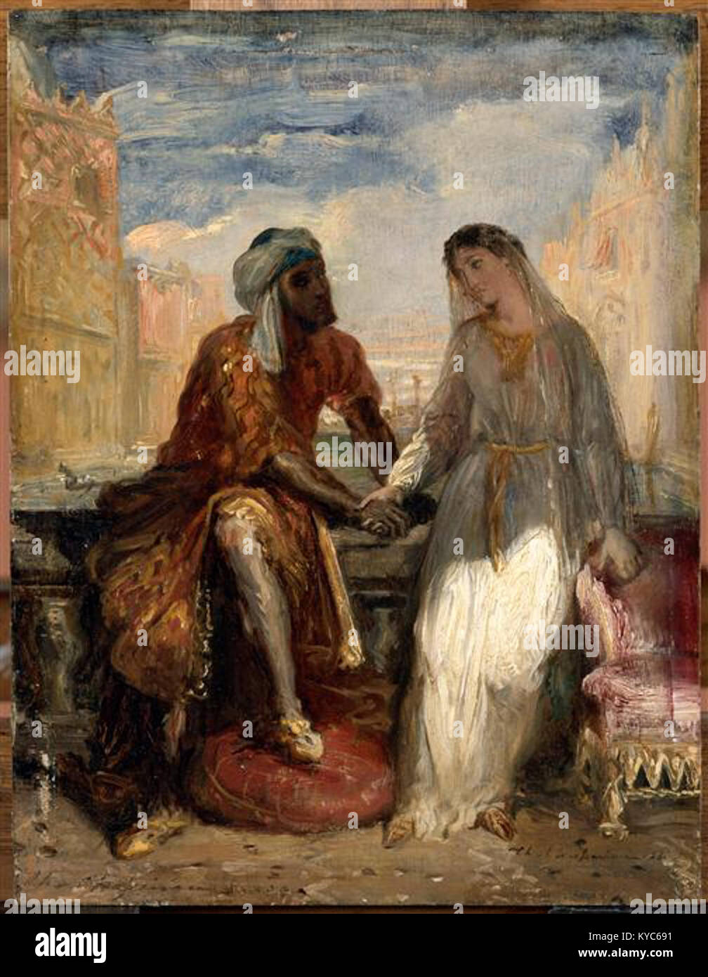 A painting by Théodore Chassériau depicting Othello and Desdemona in ...