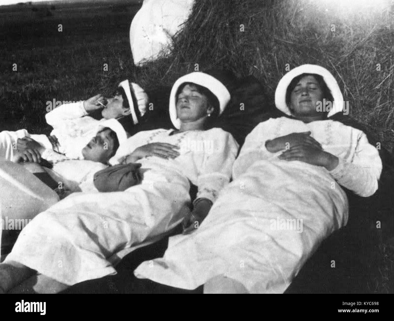 This historical photograph shows OTMA, the daughters of Tsar Nicholas ...