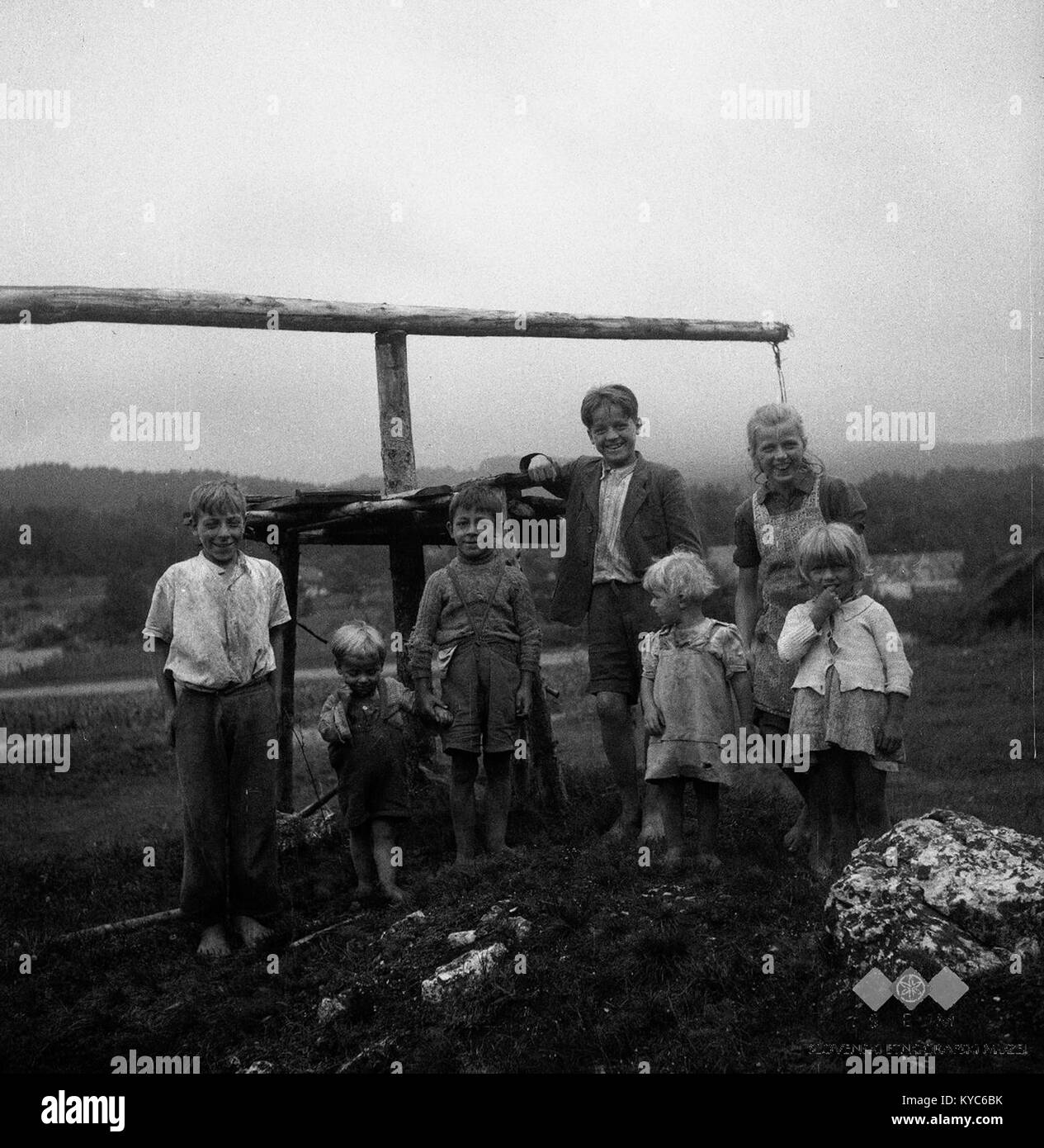This photograph from 1950 shows children in Petrusna Vas, Slovenia, who ...