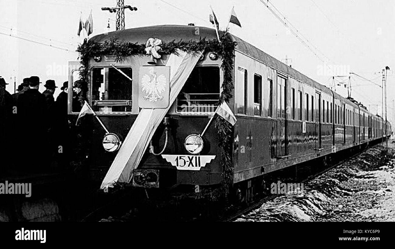 A photograph documenting the opening of one of the electrified railway ...