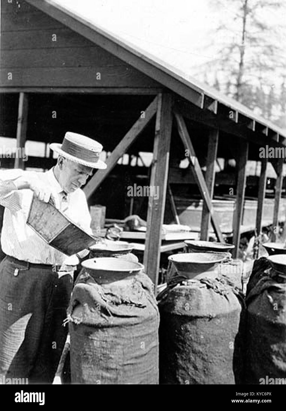 Old fish hatchery Black and White Stock Photos & Images - Alamy
