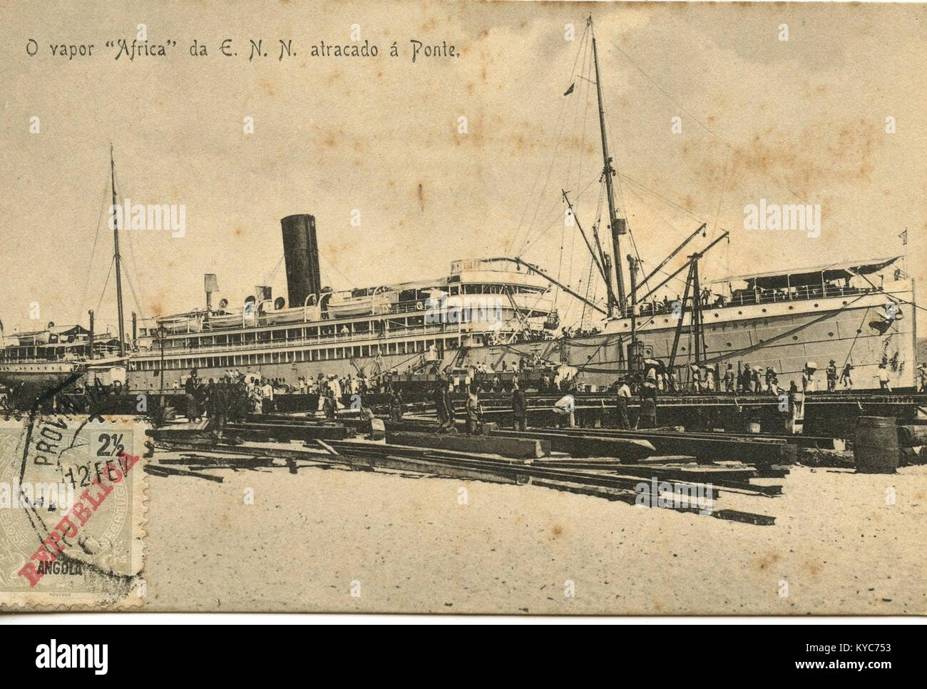 This title refers to the 'Africa' steamship of the National Navigation ...