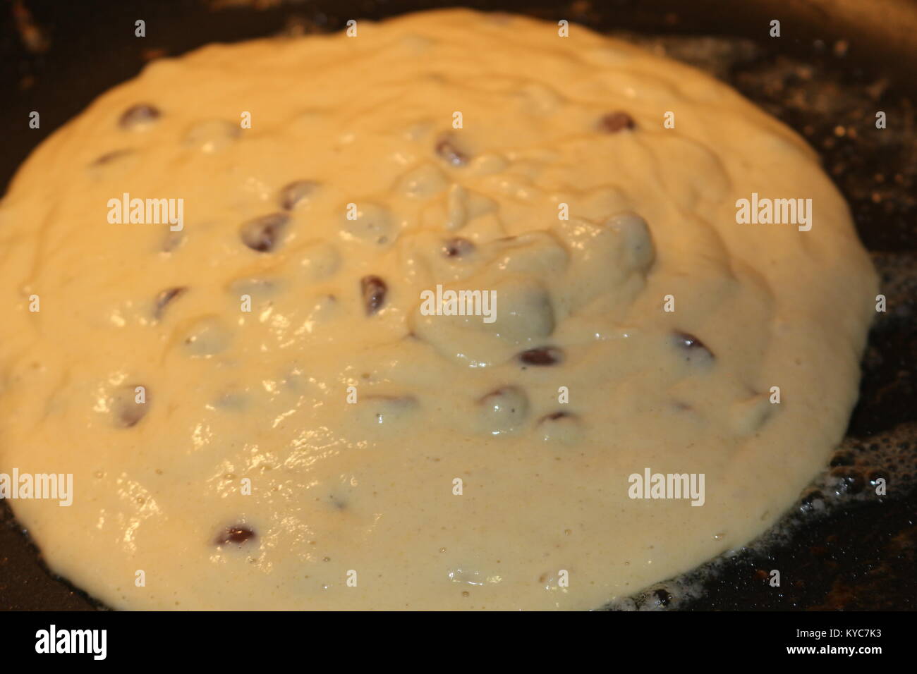 cooking chocolate chip muffins for traditional canadian breakfast Stock ...