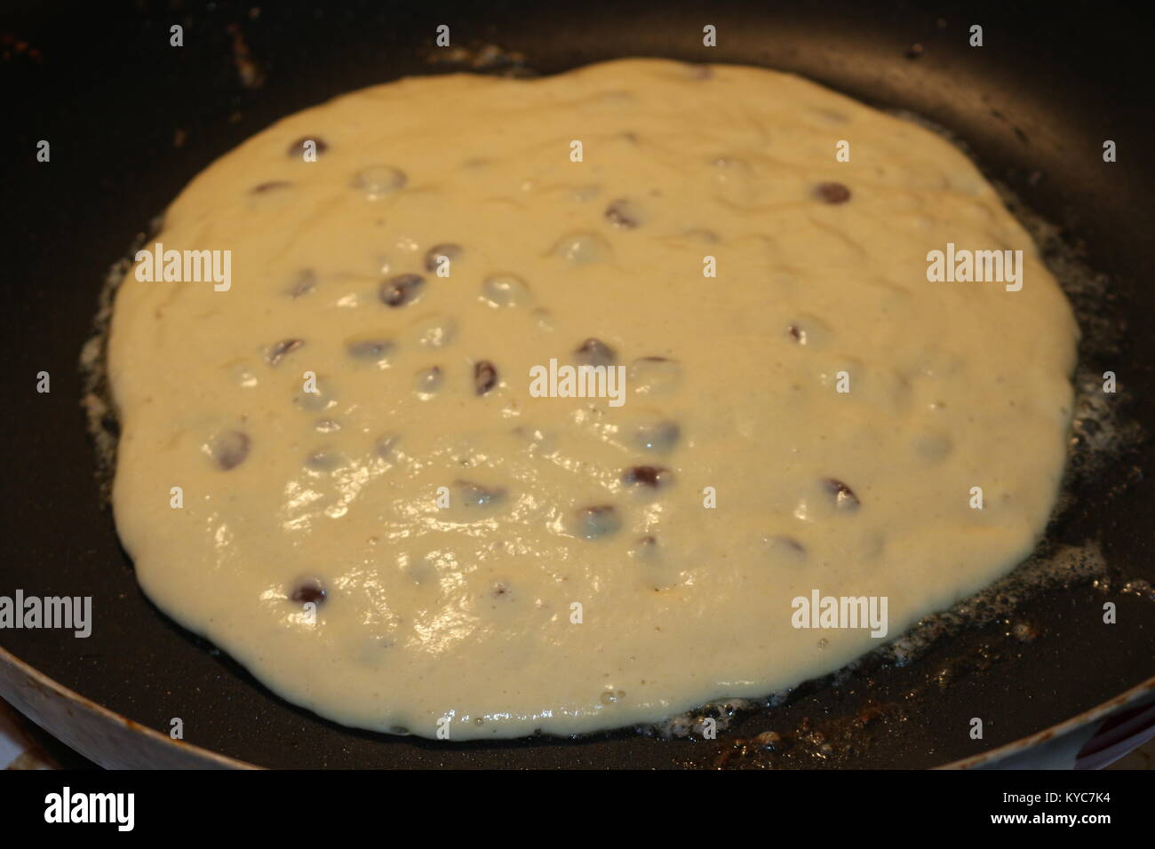 cooking chocolate chip muffins for traditional canadian breakfast Stock ...