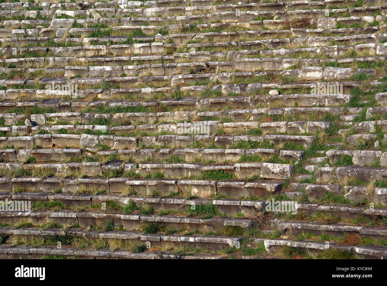 Stone seats in Aphrodisias stadium, Turkey Stock Photo - Alamy
