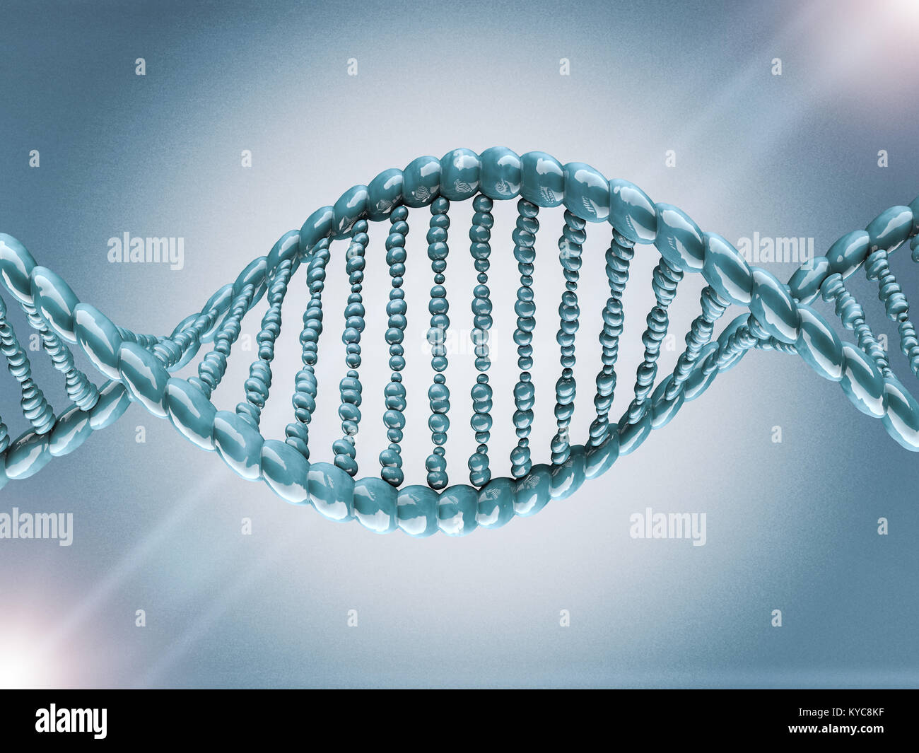 Digital illustration of a DNA model on science background. 3D rendering ...