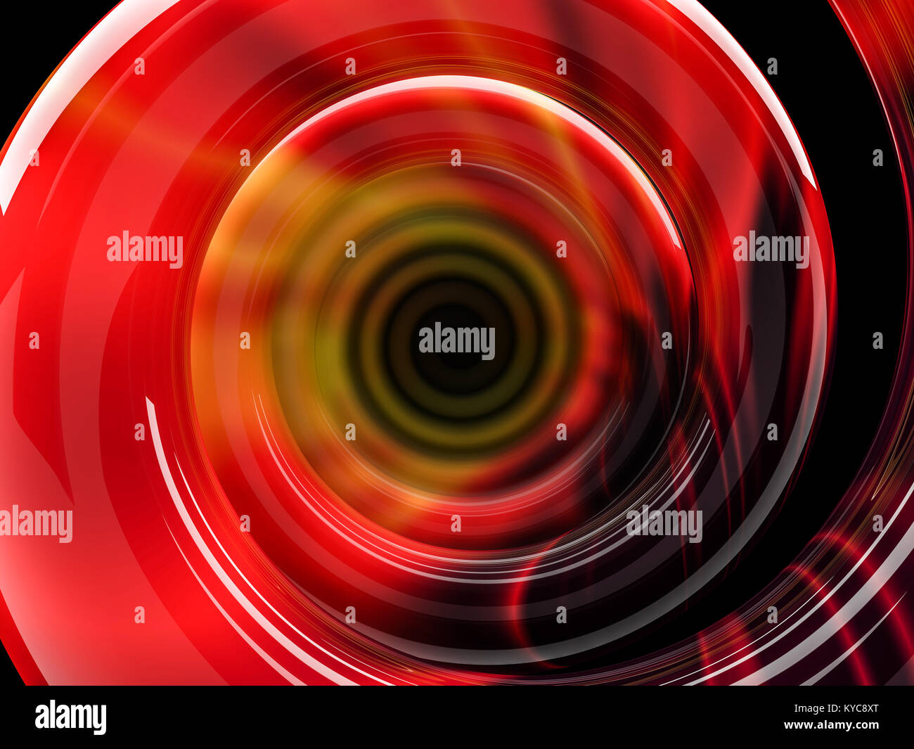 Abstract swirly red shape on black background. 3D rendering Stock Photo ...