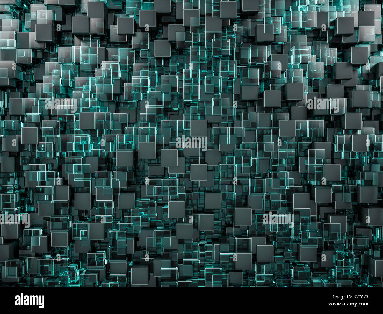 Abstract cubes background with glass. 3D rendering Stock Photo - Alamy