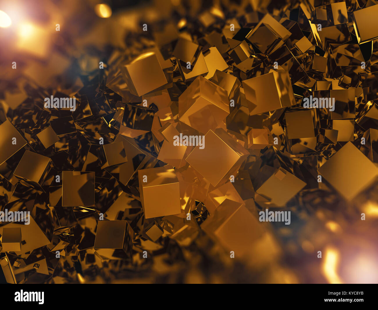 Abstract square gold background. 3D rendering Stock Photo - Alamy