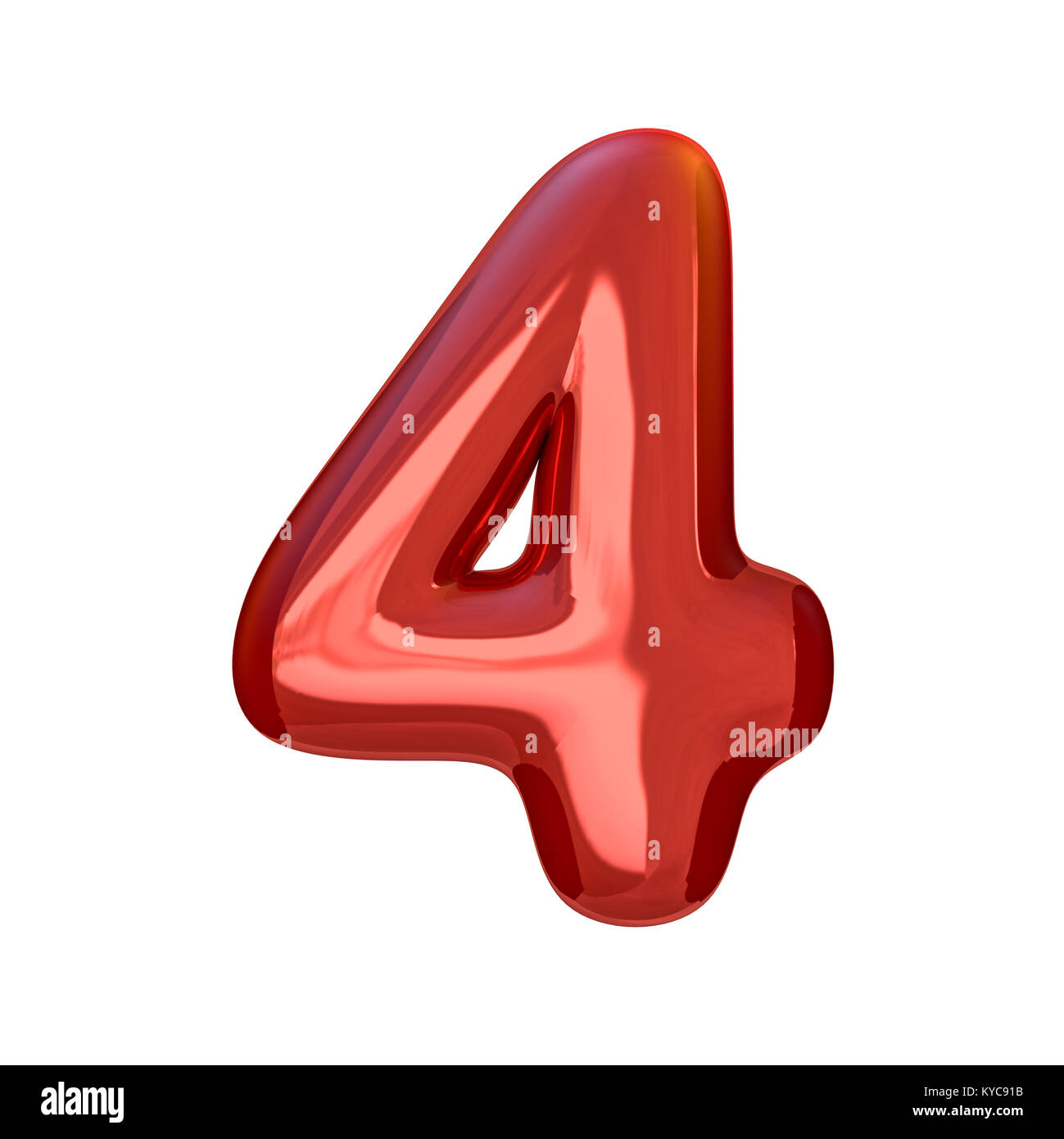 Red numbers made of inflatable balloons isolated on transparent ...