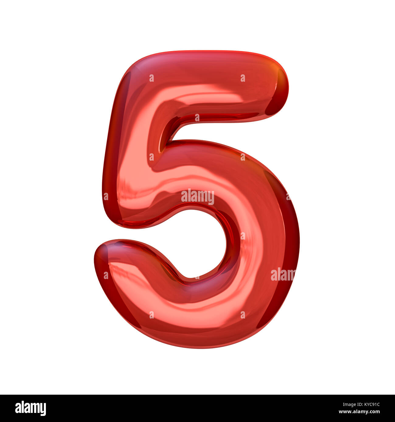 Red numbers made of inflatable balloons isolated on transparent ...
