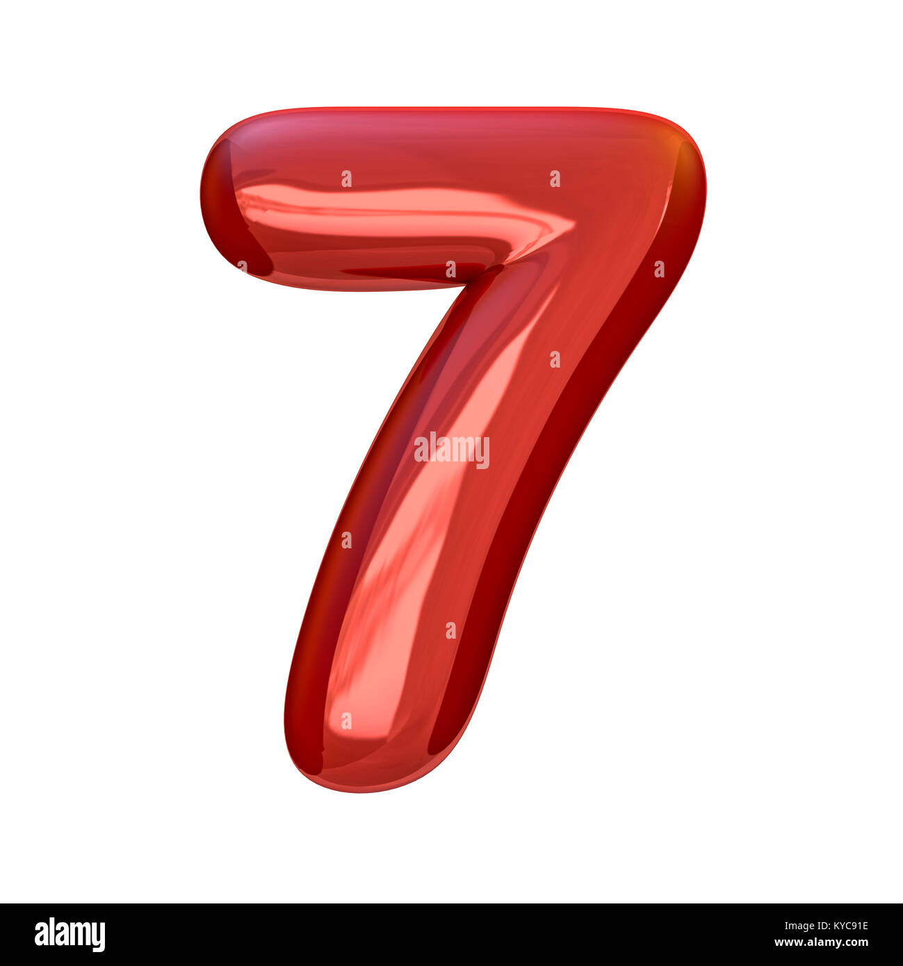 Red numbers made of inflatable balloons isolated on transparent ...