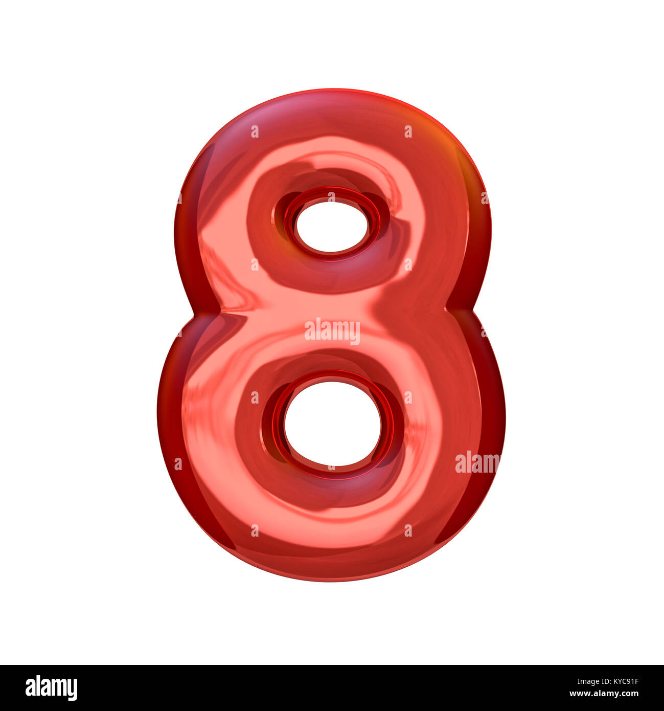 Red numbers made of inflatable balloons isolated on transparent ...
