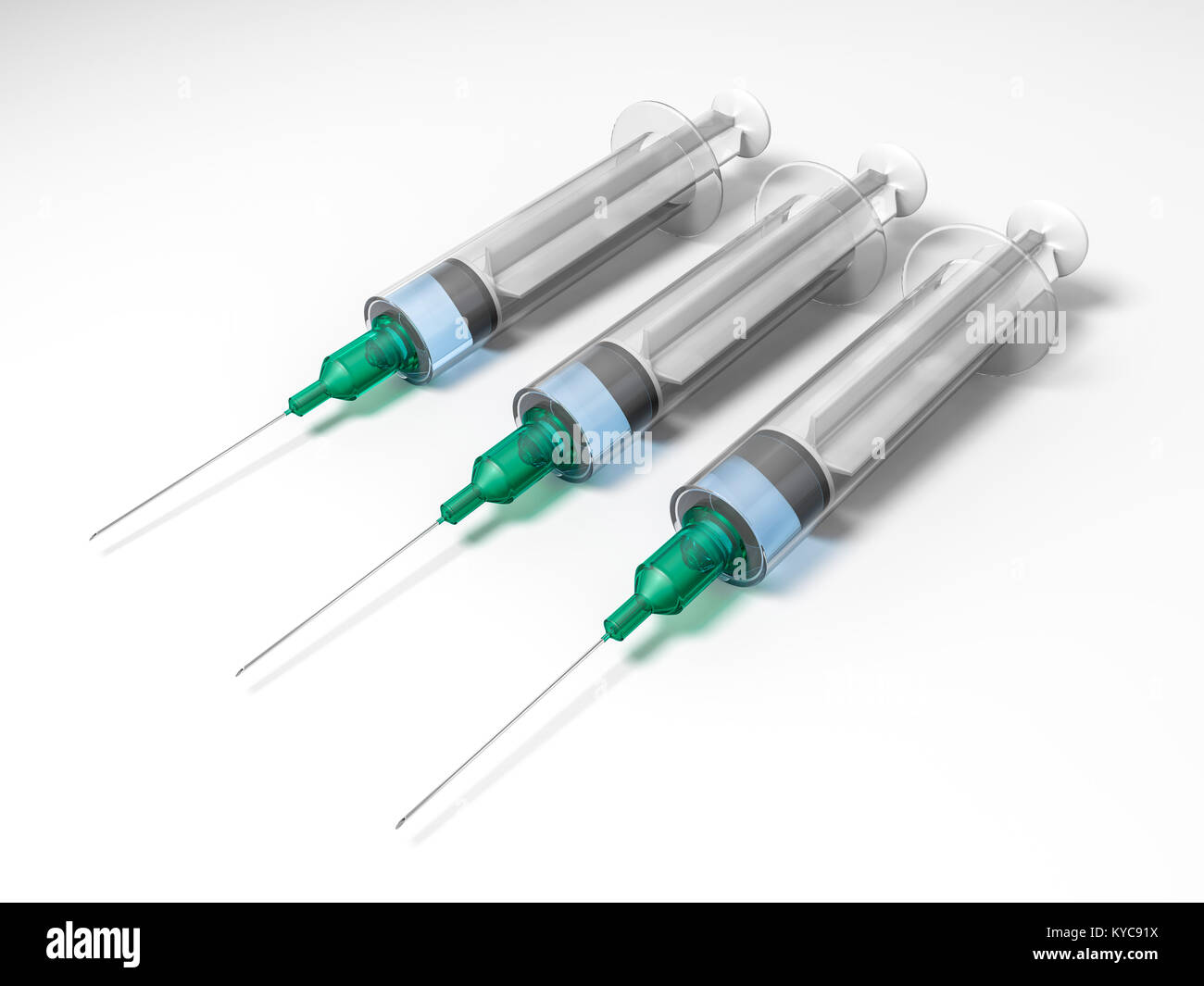 Syringe with liquid isolated on white background. 3D rendering Stock ...