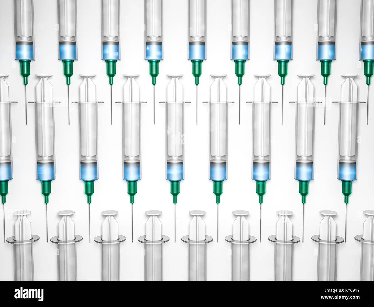 Syringe with liquid isolated on white background. 3D rendering Stock ...