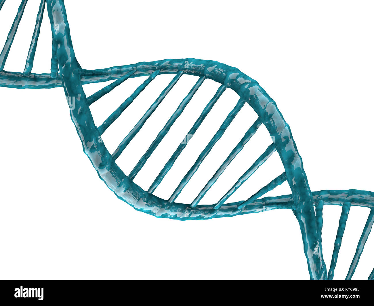 Digital illustration of a DNA model on transparent background. 3D ...