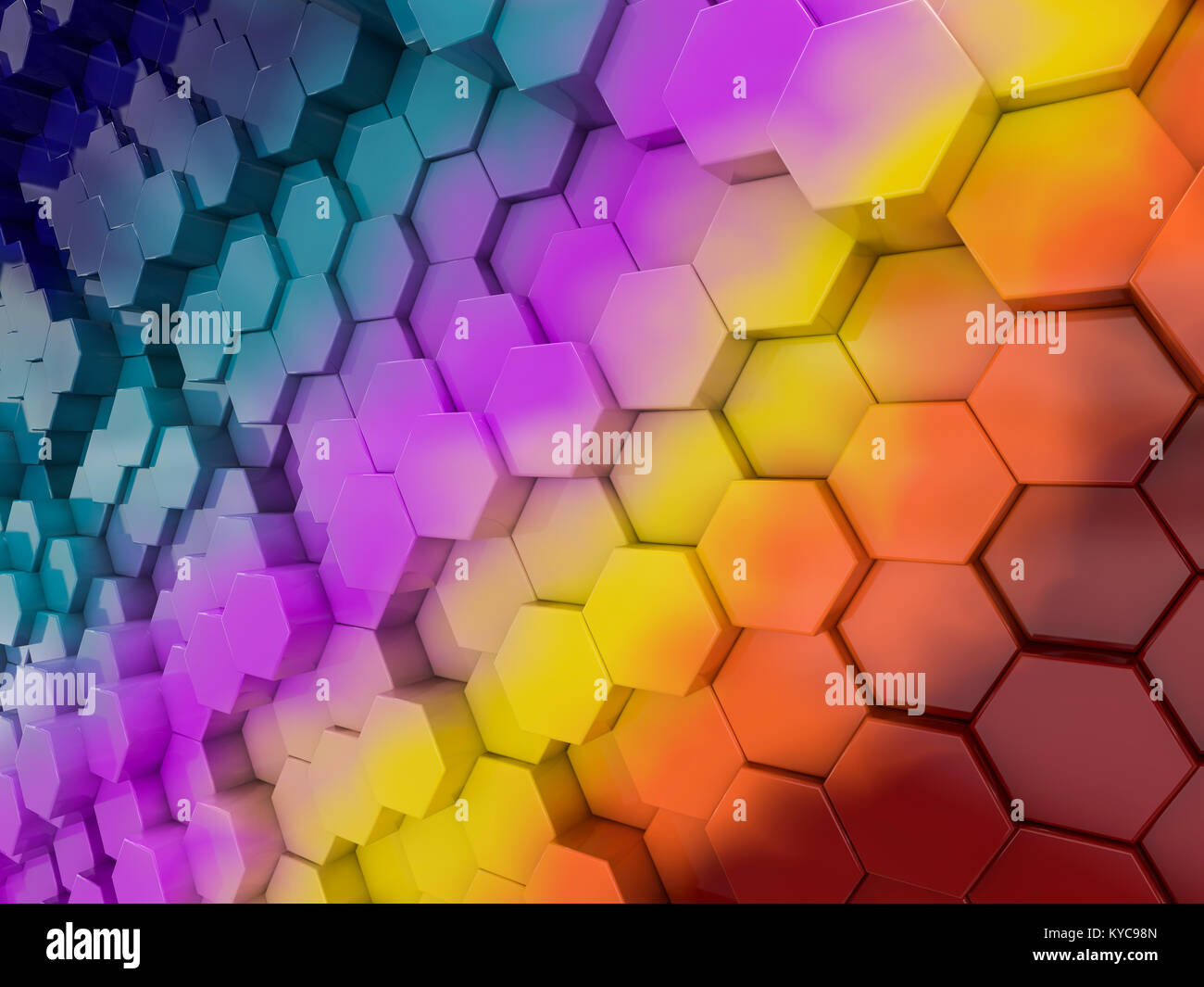 Hexagon abstract rainbow background. 3D rendering Stock Photo - Alamy