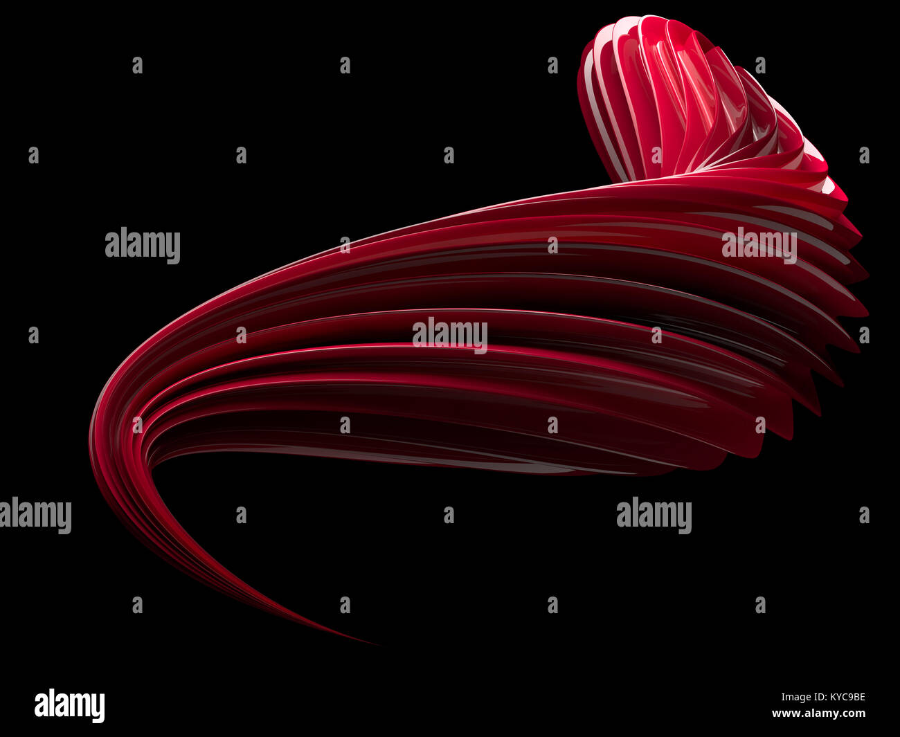 Abstract swirly shape on transparent background. 3D rendering Stock ...