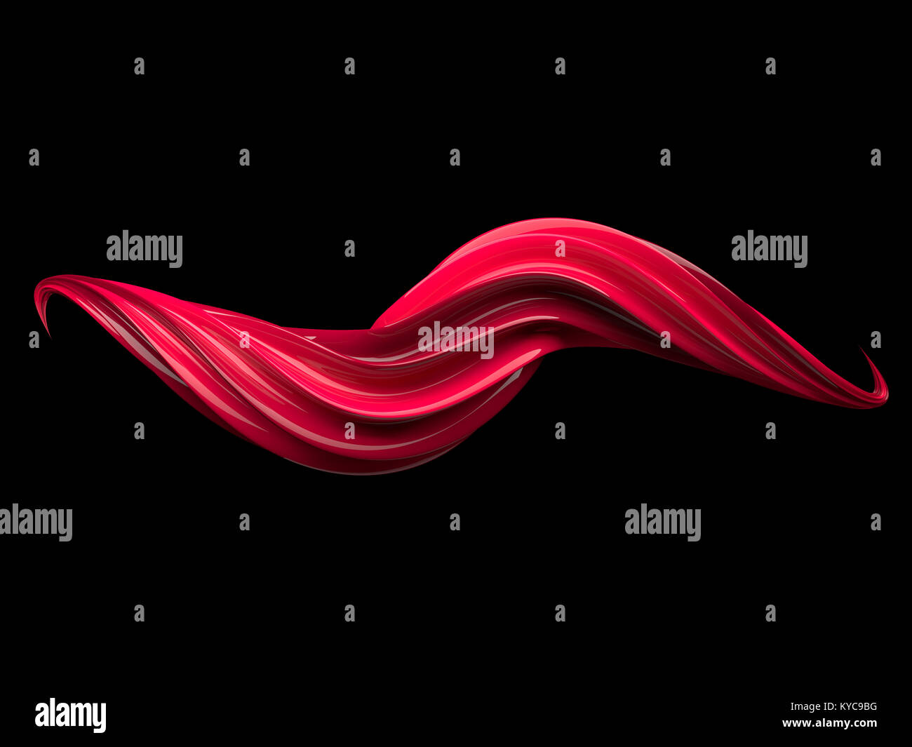 Abstract swirly shape on transparent background. 3D rendering Stock ...