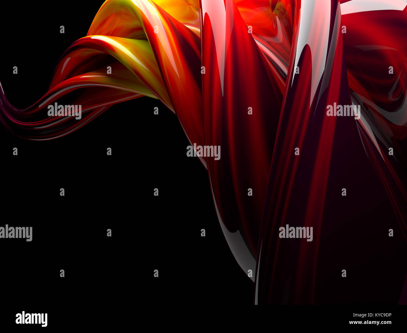 Abstract swirly shape on transparent background. 3D rendering Stock ...