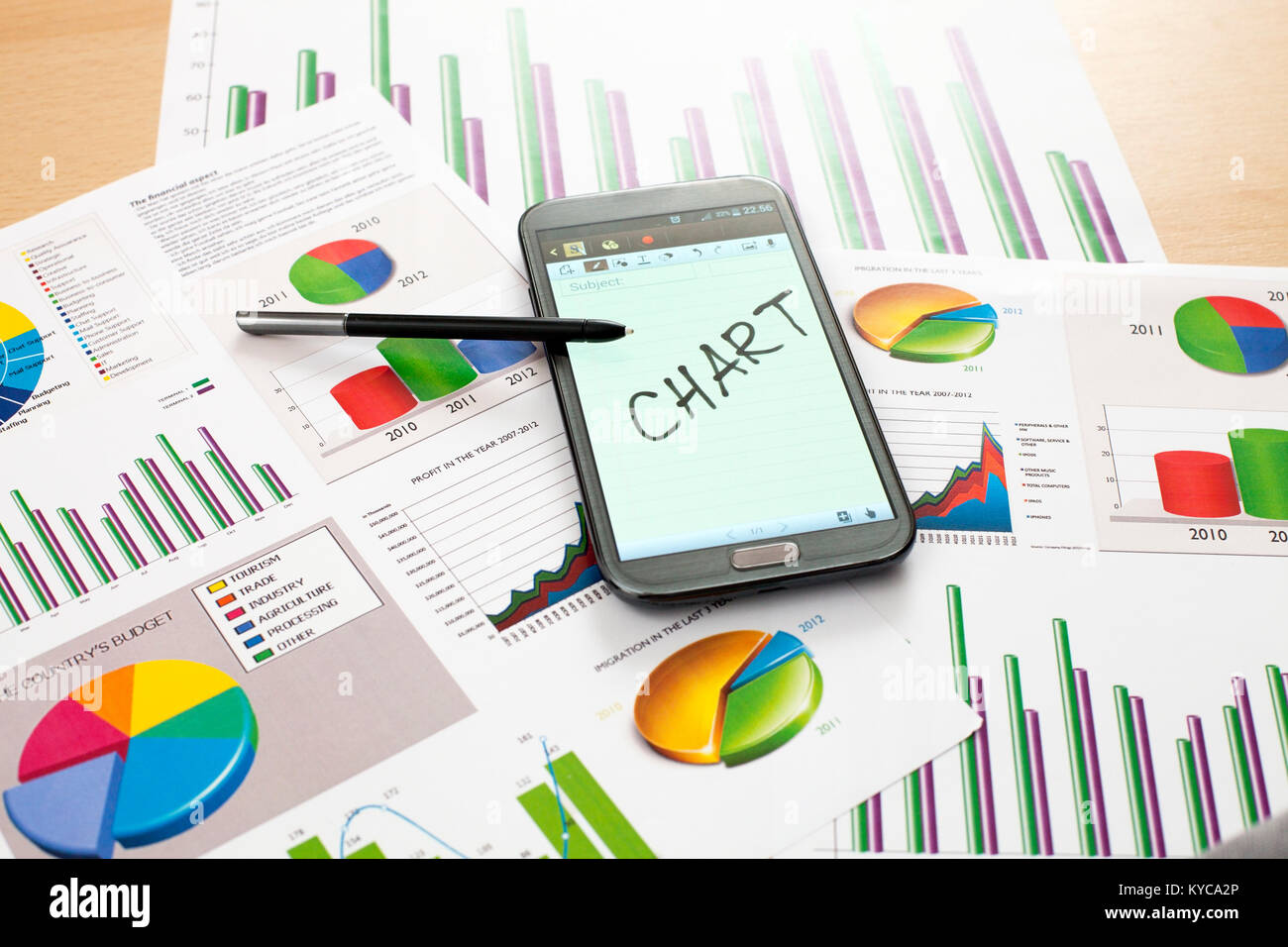 Business financial chart and graph report Stock Photo - Alamy