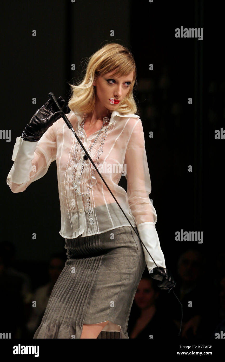 Belgrade, Serbia - December 2, 2007: Female fashion model wears a dress ...