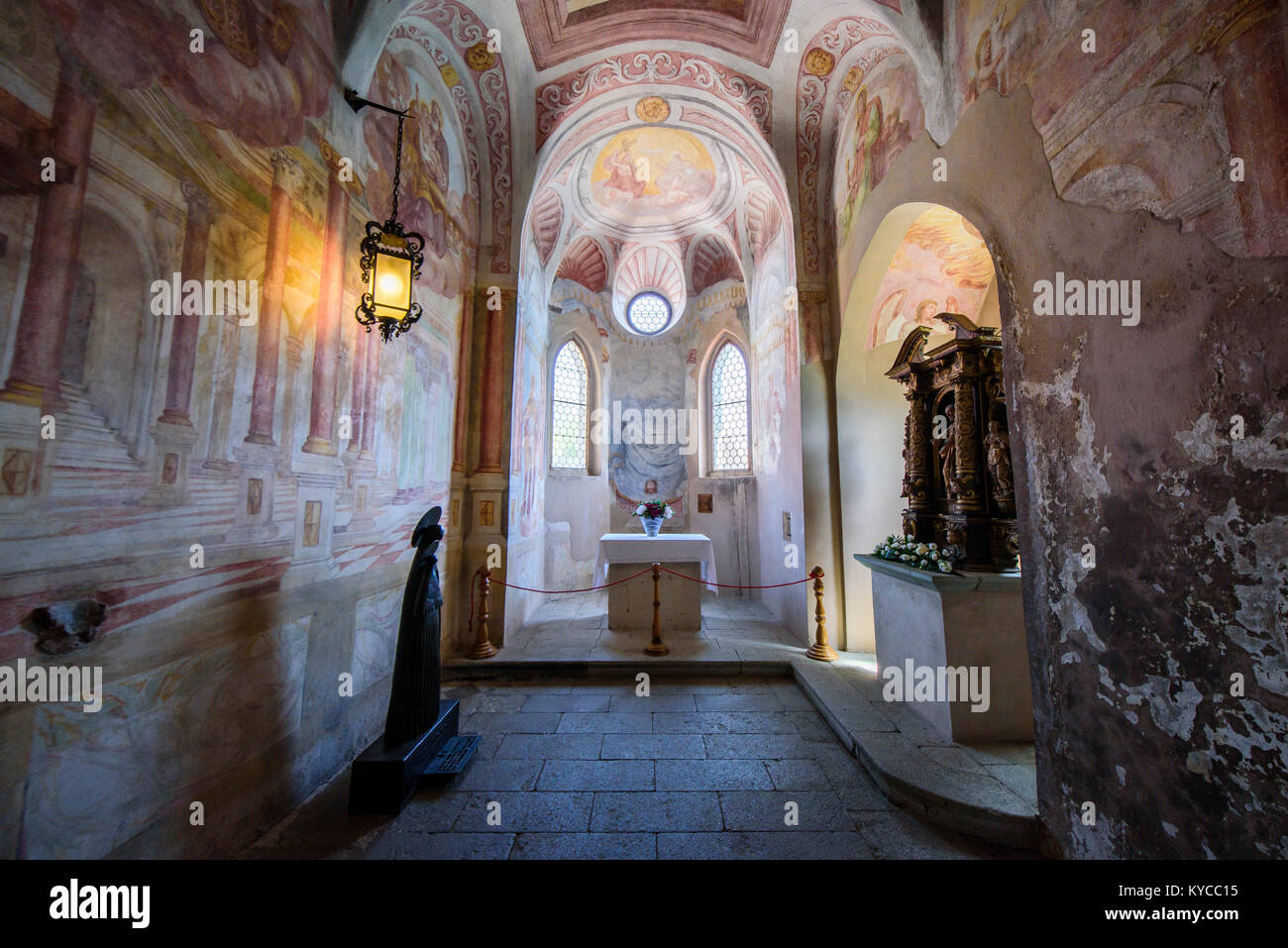 Church of the castle Blejski grad, Bled, Slovenia Stock Photo - Alamy