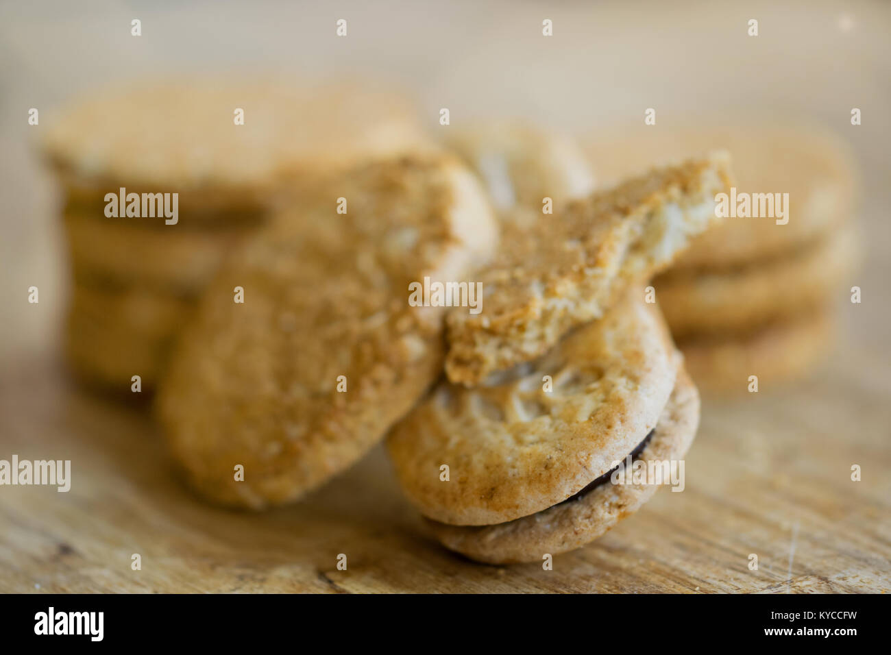 healthy wholemeal bran biscuits for dietetic breakfast Stock Photo - Alamy
