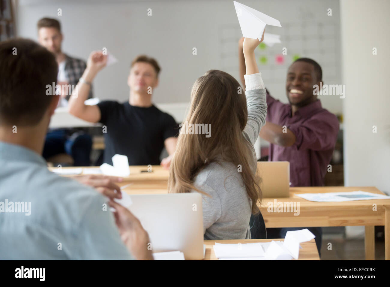 Startup concept, happy young motivated multi-ethnic business team ...