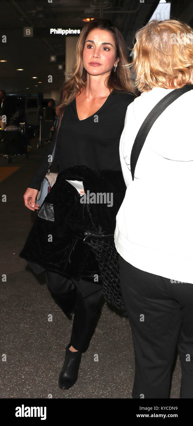 Queen Rania of Jordan arrives at Los Angeles International Airport (LAX ...