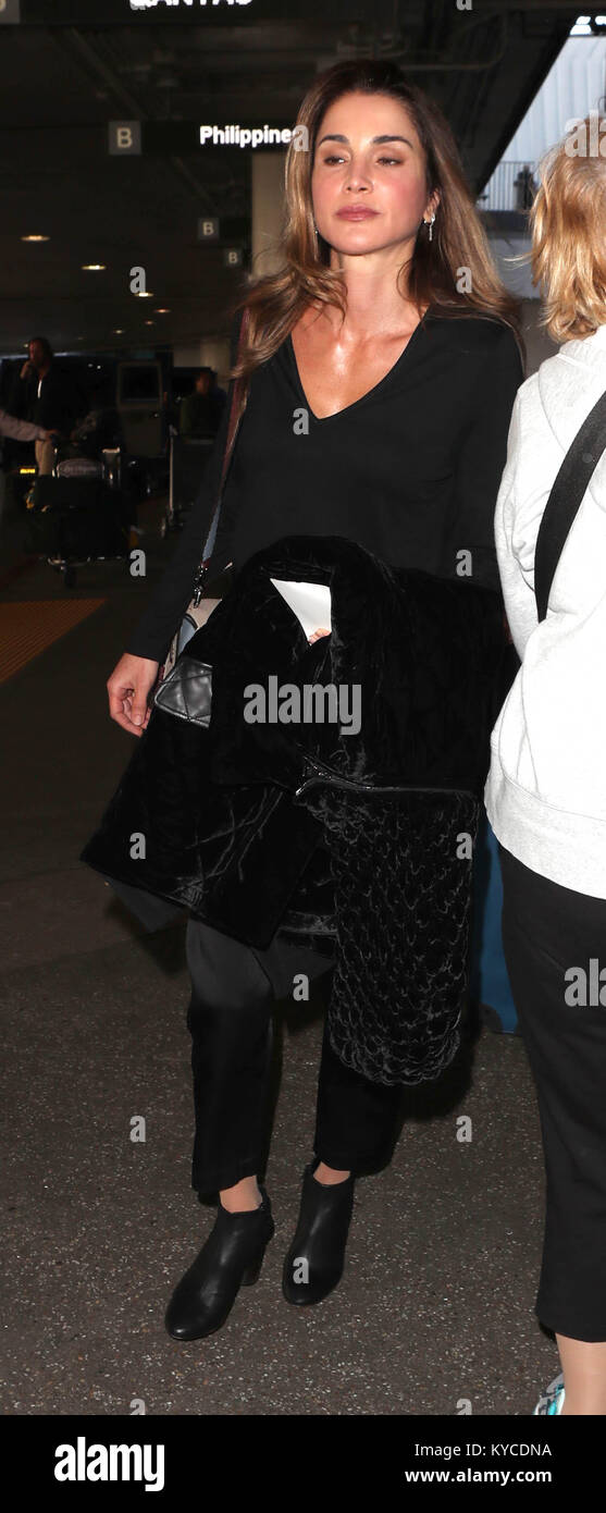 Queen Rania of Jordan arrives at Los Angeles International Airport (LAX ...