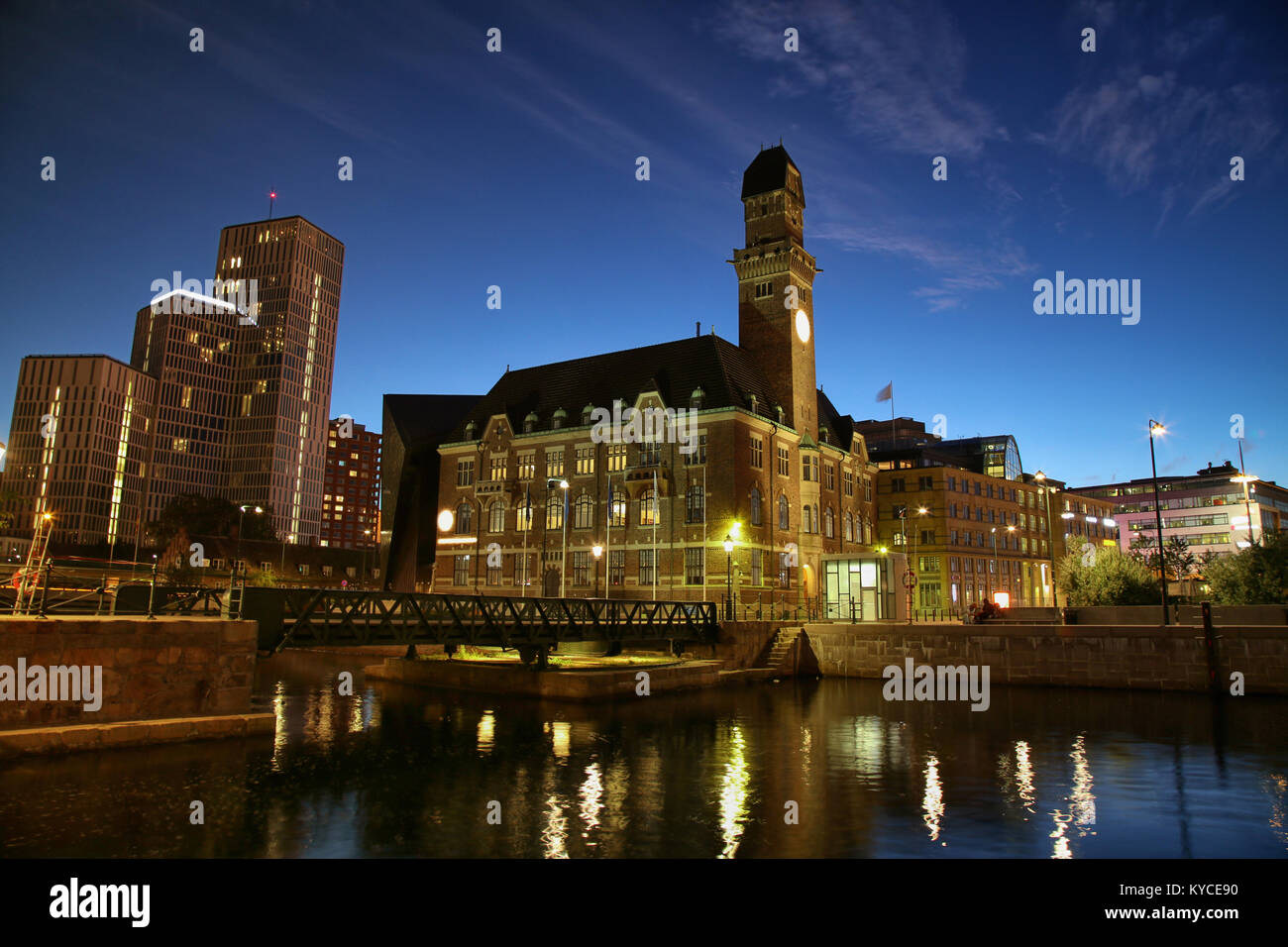 Malmo cityscape downtown night hi-res stock photography and images - Alamy