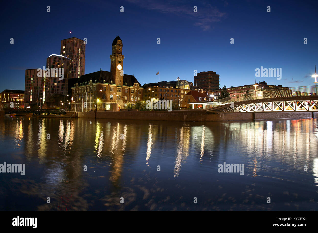 Malmo cityscape downtown night hi-res stock photography and images - Alamy