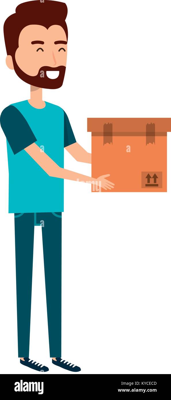 man with box avatar vector illustration design Stock Vector Image & Art ...