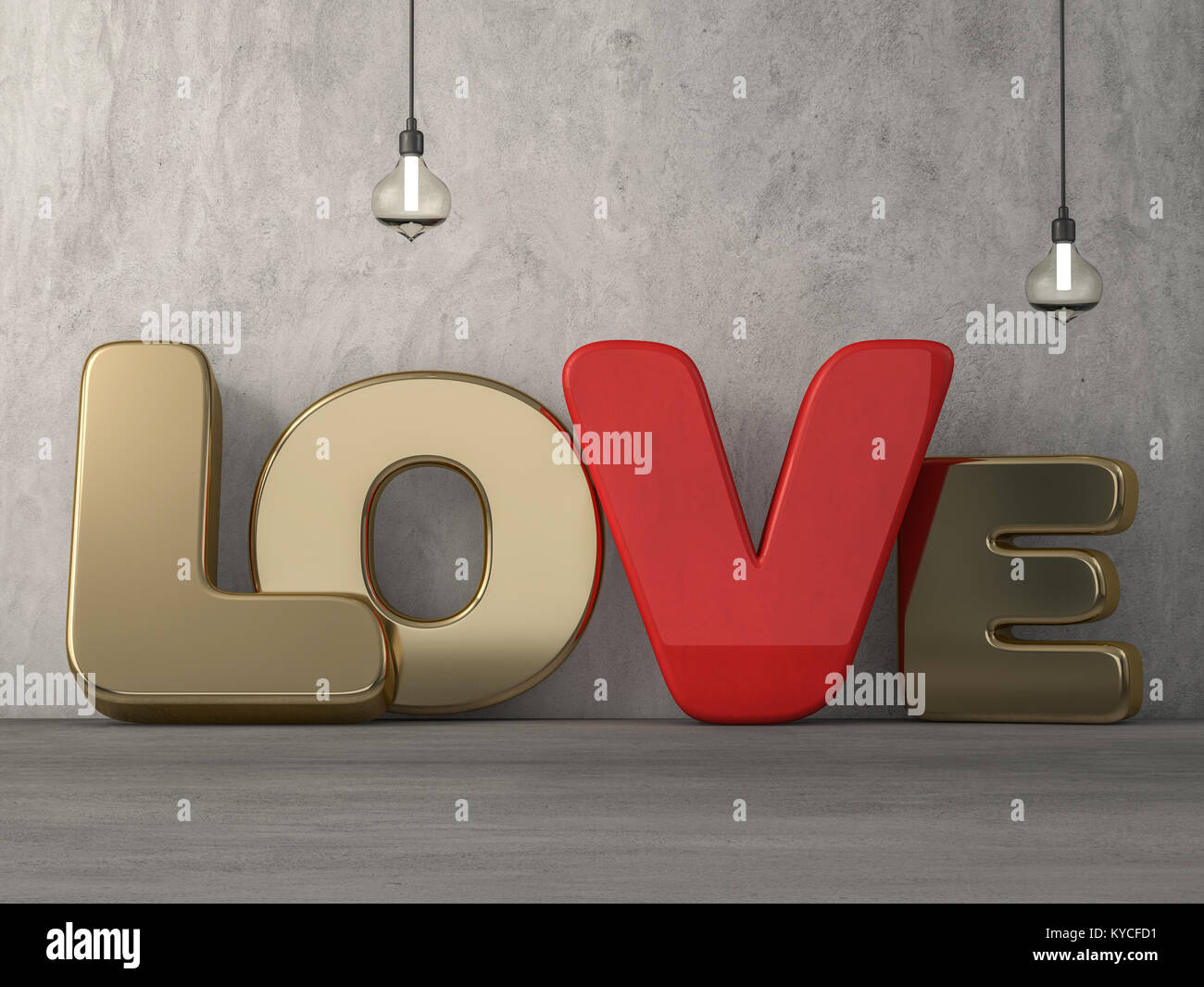 Word love over background with reflection. 3D rendering Stock Photo - Alamy