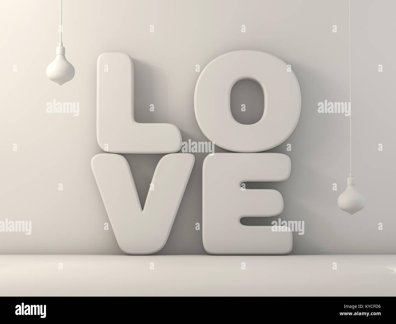 Word love over background with reflection. 3D rendering Stock Photo - Alamy