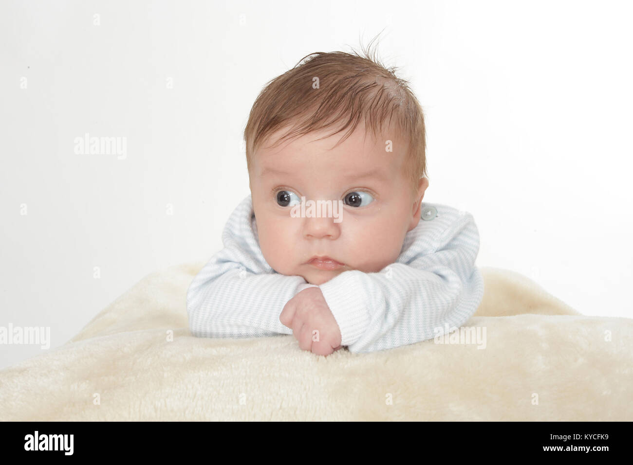 Baby Boy 12 Weeks Relaxing Child Development Stock Photo Alamy