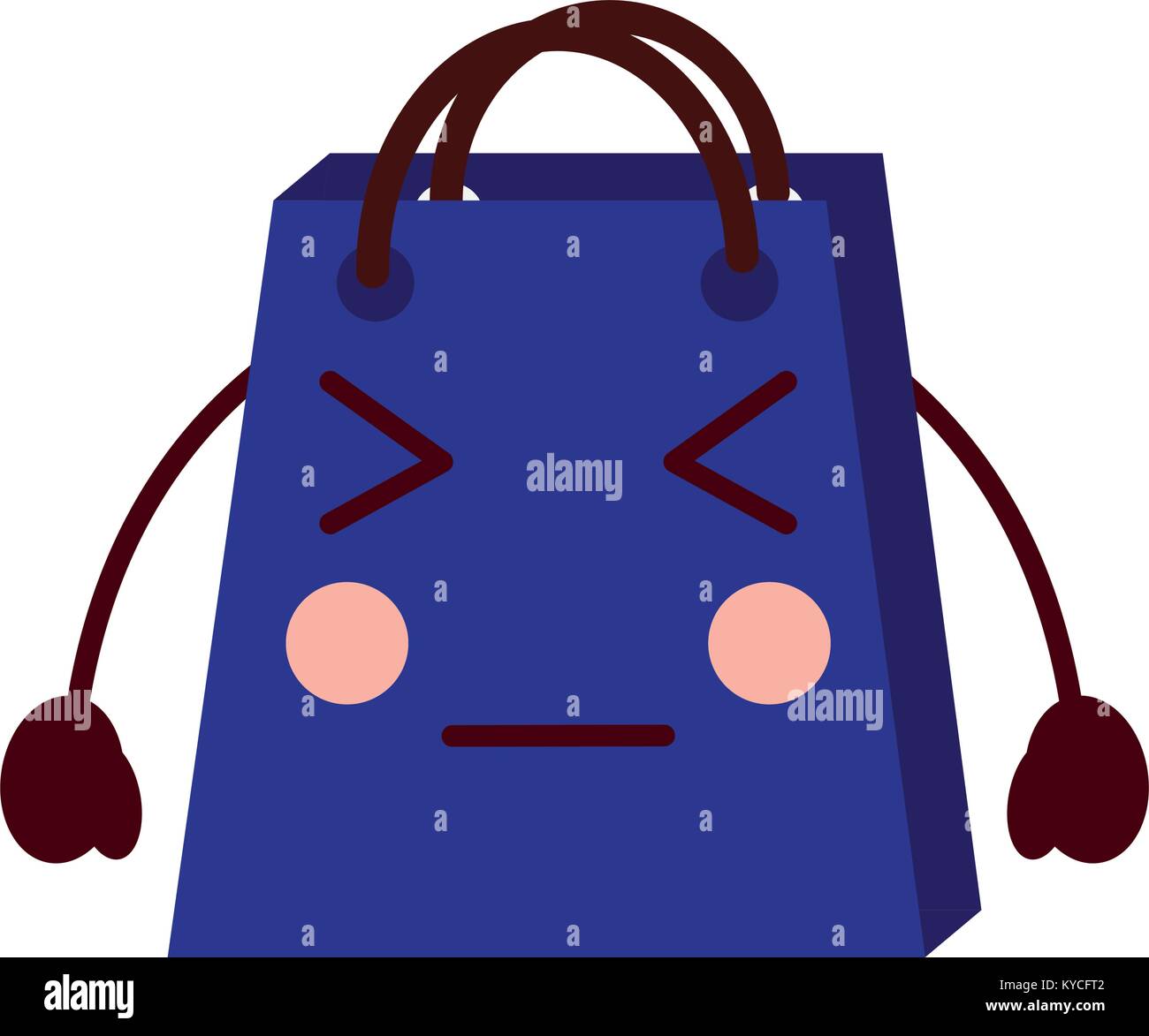 kawaii gift shop bag cartoon character vector illustration Stock Vector ...