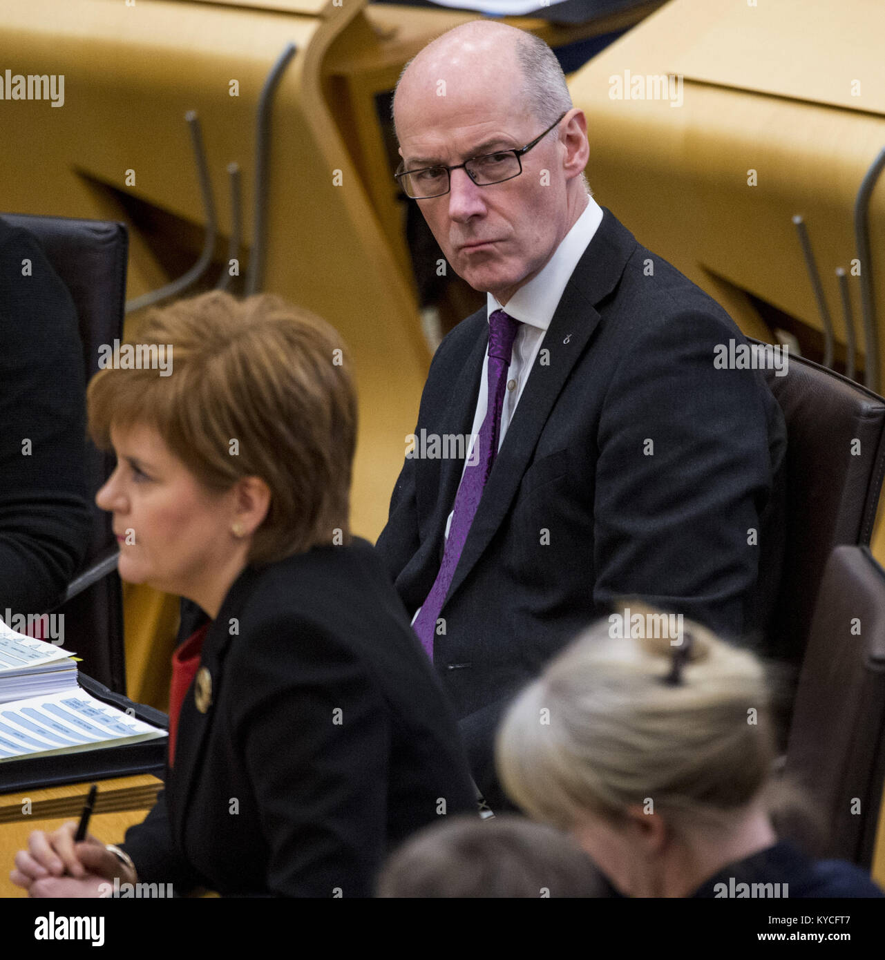 Politicians attend Scottish First Minister's Questions at Holyrood in ...