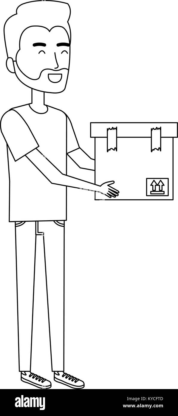 man with box avatar vector illustration design Stock Vector Image & Art ...