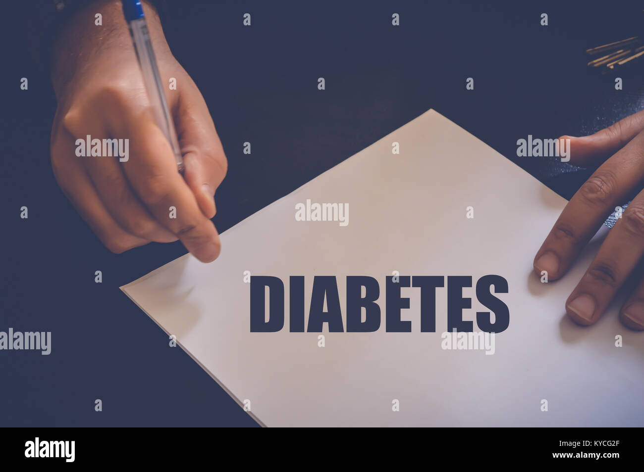 diabetes written on white paper, medical concept Stock Photo - Alamy
