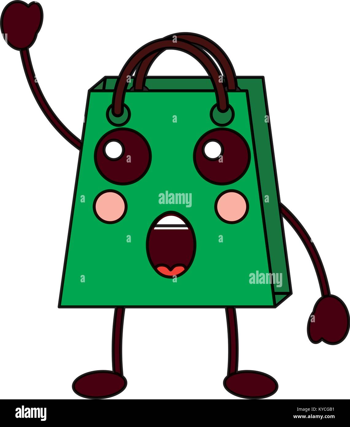 christmas kawaii shop bag character comic vector illustration Stock ...