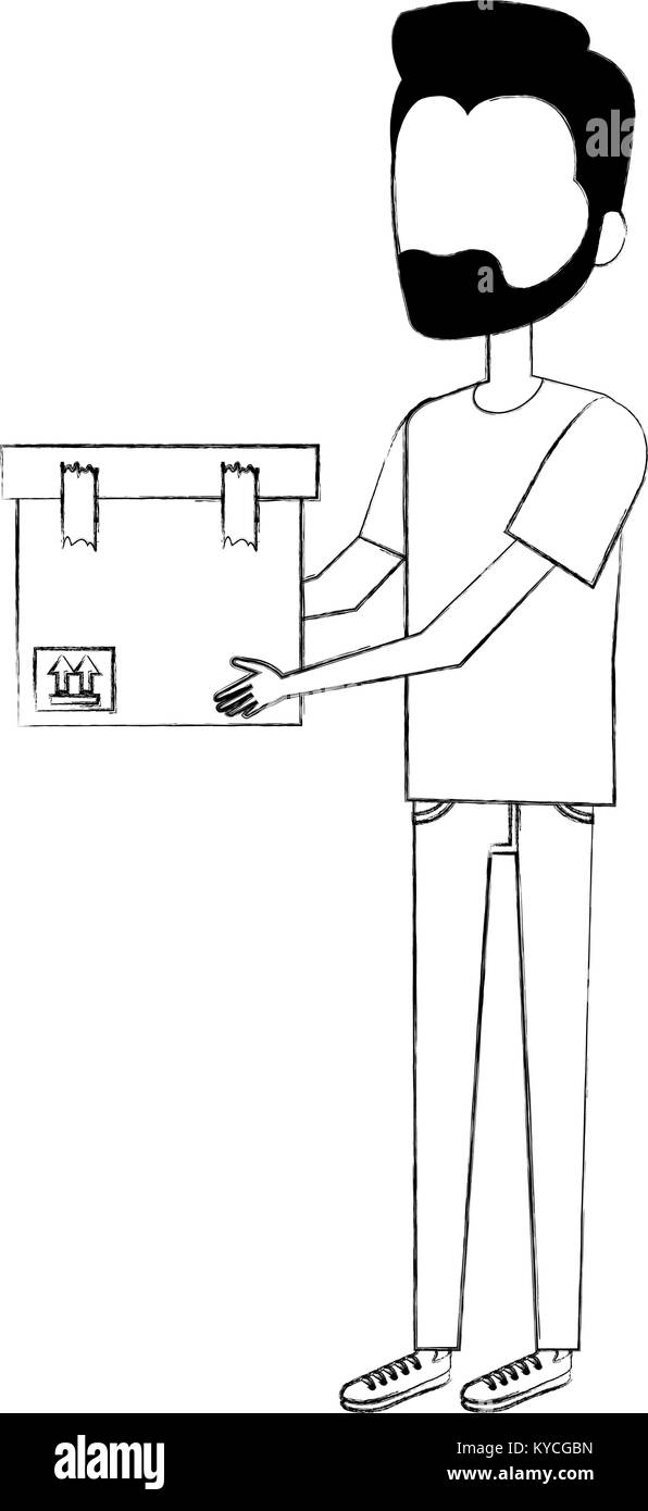 man with box avatar vector illustration design Stock Vector Image & Art ...