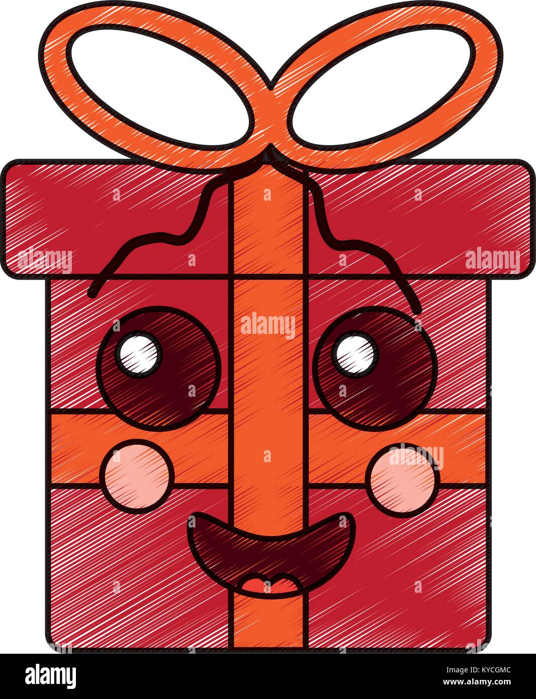 gift box present kawaii character vector illustration drawing image ...