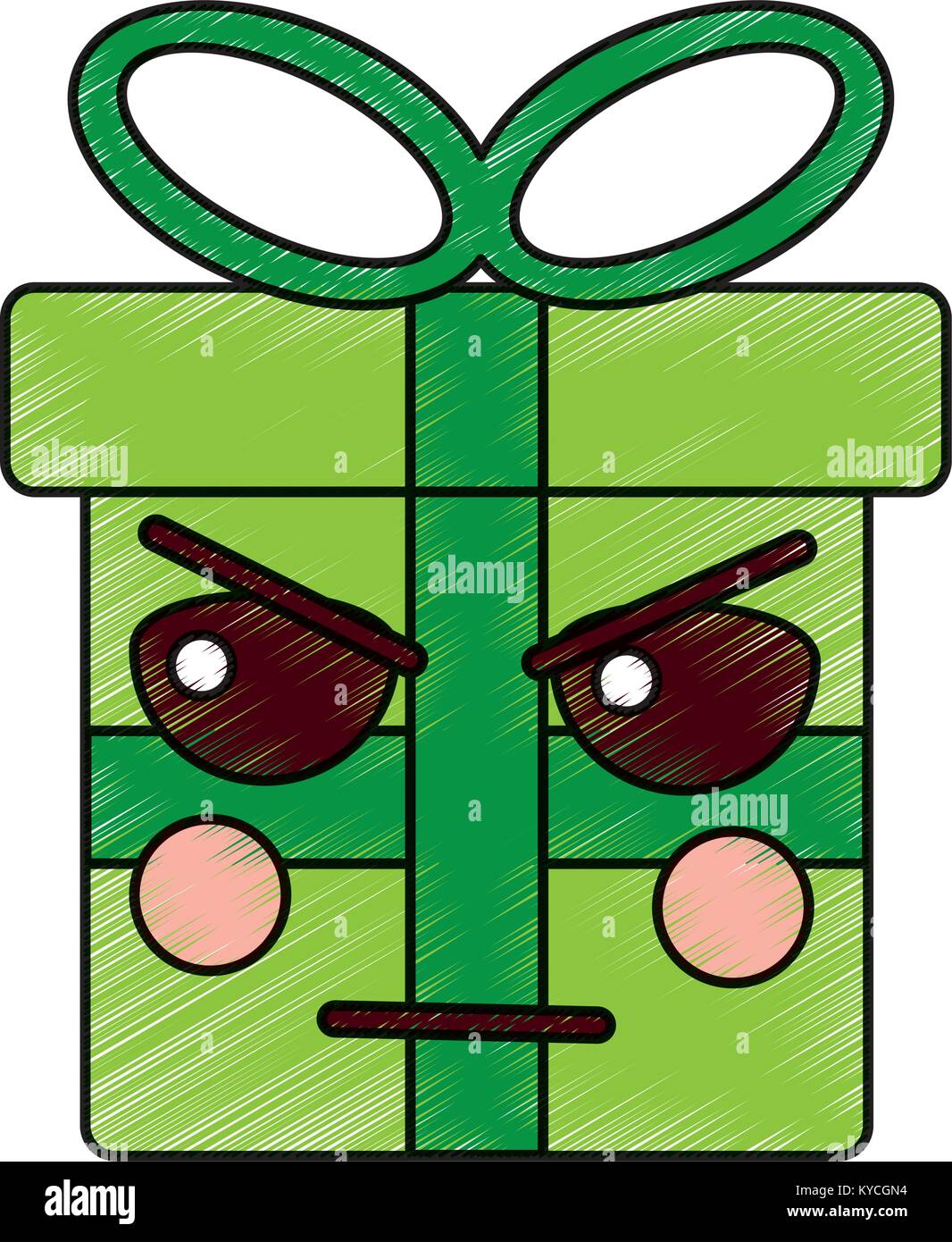 gift box present kawaii character vector illustration drawing image ...