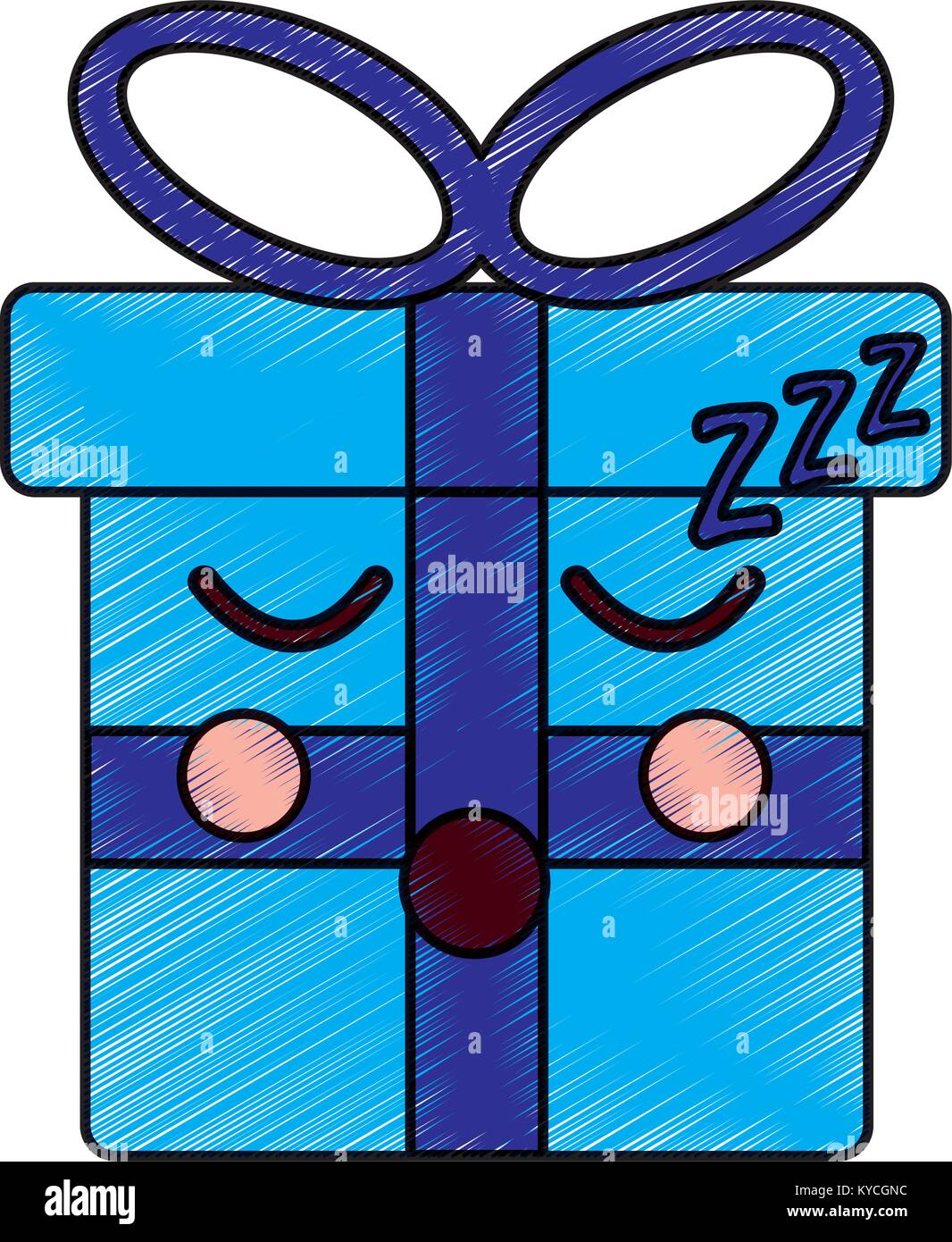 gift box present kawaii character vector illustration drawing image ...