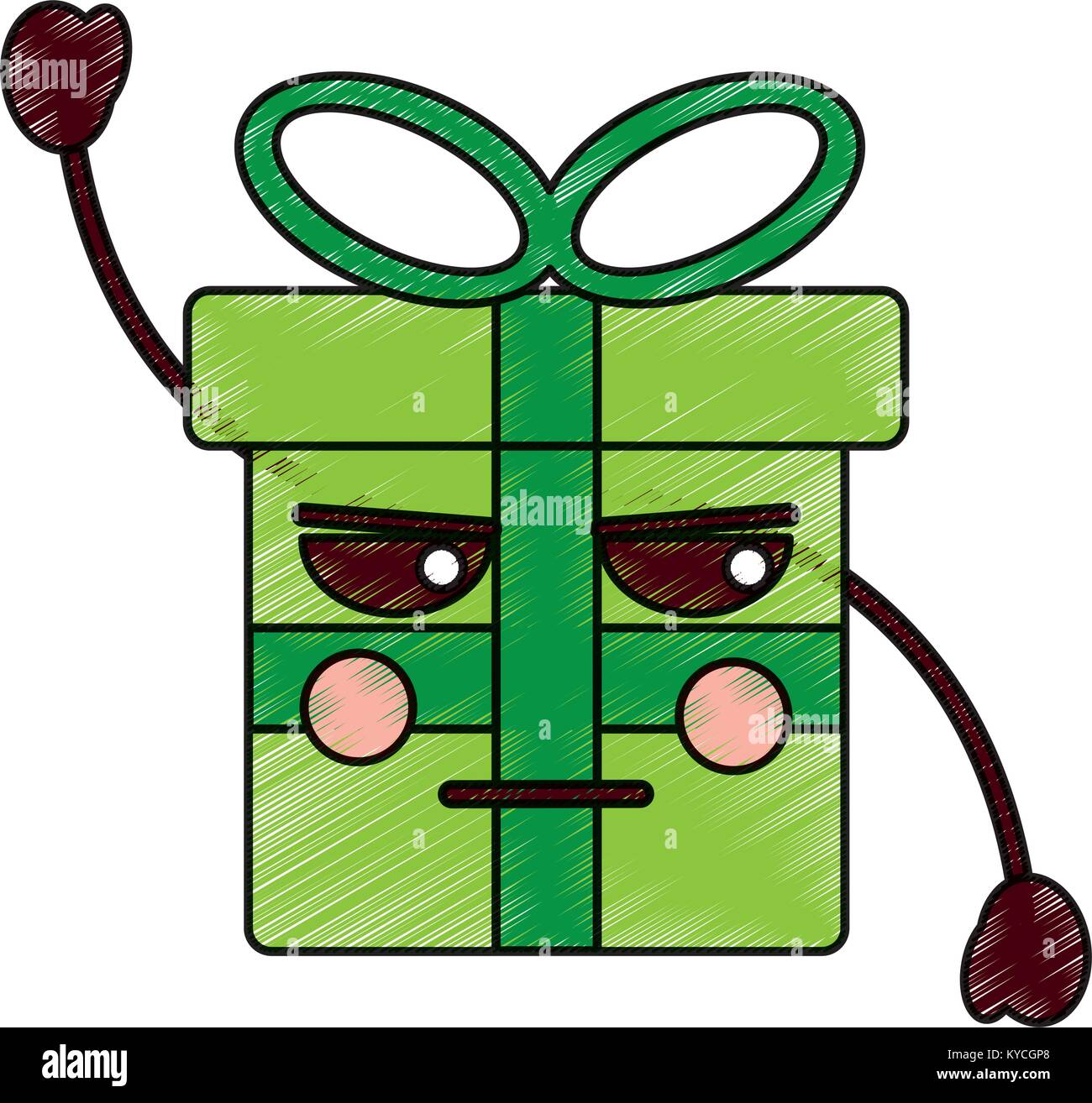 gift box present kawaii character vector illustration drawing image ...