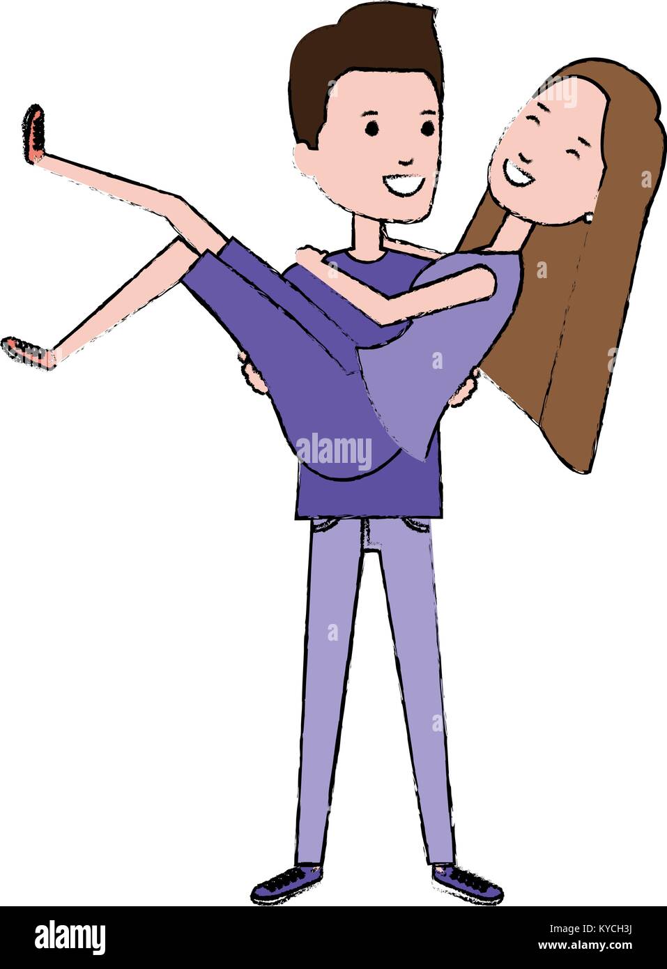 Man carrying woman Stock Vector Images - Alamy